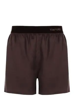 TOM FORD Silk Boxer Shorts - Brown