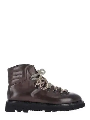 Premiata Leather Lace-up Hiking Boots - Brown