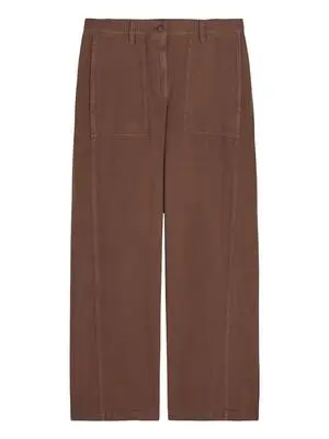 Eileen Fisher EILEEN FISHER Wide-Leg Organic Cotton Trousers Brown