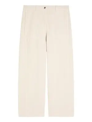 Eileen Fisher EILEEN FISHER Wide-Leg Organic Cotton Trousers Light Grey