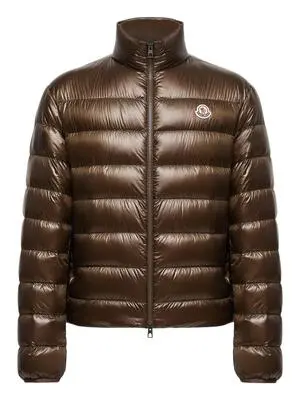 Moncler Down-filled Micro Ripstop Water-repellent Coat With Drawstring Hem - Marrone