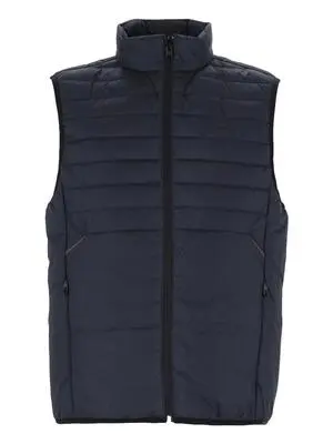 BOSS Quilted Puffer Vest With Stand Collar - Blue