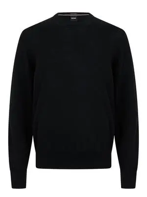 BOSS Virgin Wool Crew Neck Sweater - Black