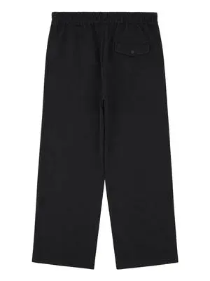 Hugo Wide-leg Cotton Trousers - Black