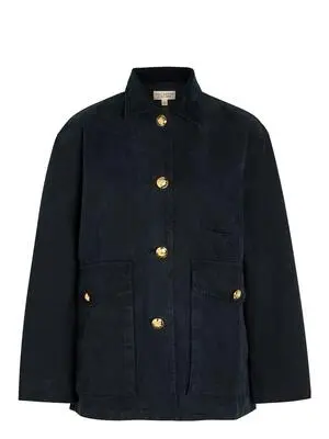 NILI LOTAN Devin Corduroy-collar Cotton Jacket - Black