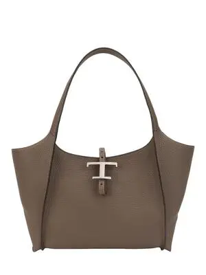 TOD`S Tod's T Timeless Leather Shopping Handbag - Beige