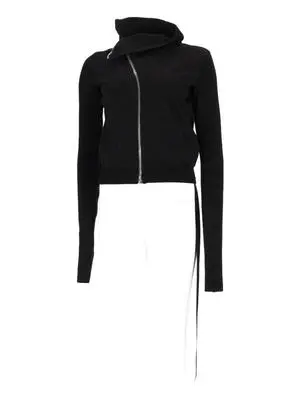 Rick Owens Cropped Zip-front Hooded Jacket - Black