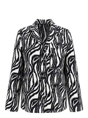 EXQUISE Exquise Zebra Print Cotton Shirt