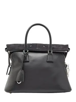 MAISON MARGIELA 5ac Soft Medium Leather Tote Bag - Grey