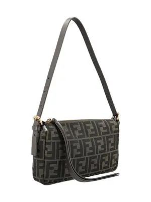 Fendi Ff Jacquard Small Shoulder Bag - Brown