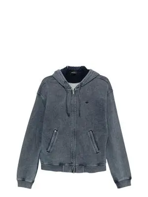 Emporio Armani Logo Cotton Hoodie - Blue