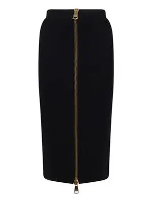 Elisabetta Franchi Zipped Midi Skirt - Black