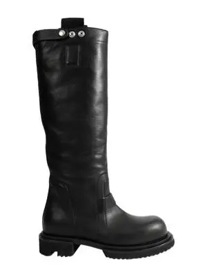 Rick Owens Leather Knee High Boots - Black