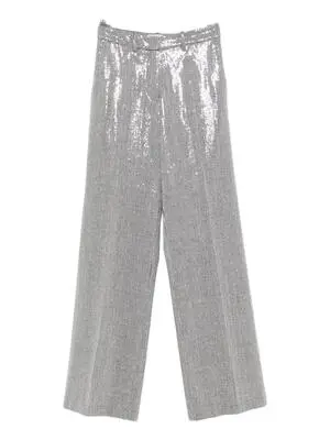 Ermanno Scervino Sequined Houndstooth Trousers - Silver