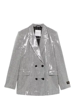 Ermanno Scervino Sequined Double-breasted Jacket - Silver