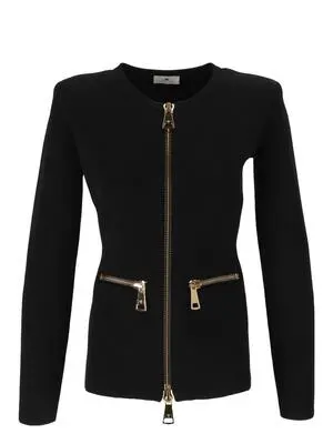 Elisabetta Franchi Zipped Cardigan - Black