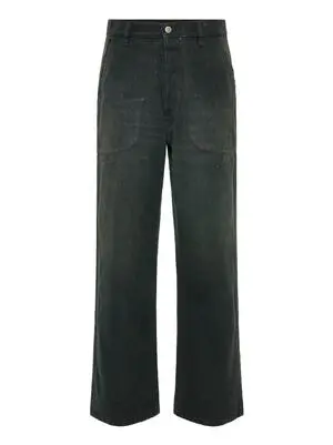 MAISON MARGIELA Denim Cotton Jeans With Paint Splatter - Grey