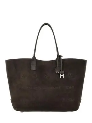 Hogan Address Medium Leather Tote Bag - Brown