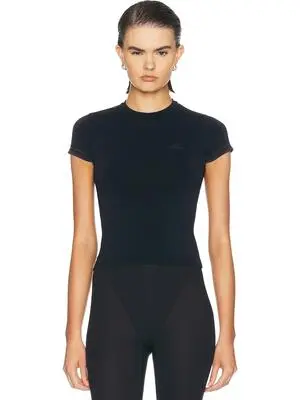 NIKESKIMS Skims Stretch Knit Crop Crewneck Tee - Obsidian