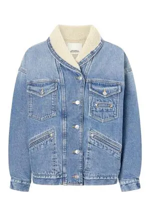 Isabel Marant Étoile Pimia Plush-trimmed Denim Jacket - No