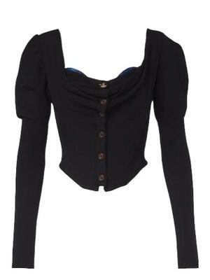 VIVIENNE WESTWOOD Bea Knitted Cotton And Cashmere Cardigan - Black