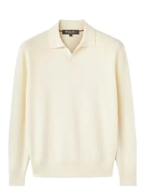 Loro Piana Long Sleeve Polo Sweater - Nougat