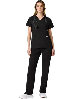 JAANUU JAANUU Ultrasoft Essential Comfort 6-Pocket Scrub Set Black