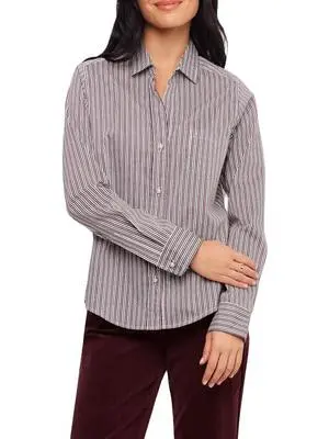 KAREN KANE Karen Kane Striped Cotton Blend Shirt