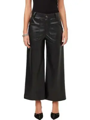FIFTEEN TWENTY FIFTEEN TWENTY Faux Leather Wide Leg Crop Pants