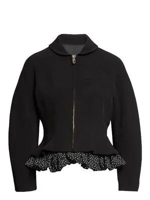 ASHLYN Roya Ruffle Trim Jacket - Black