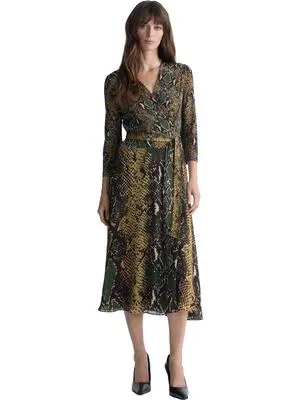 Diane Von Furstenberg Irina Midi Dress - Tiny Serpente Caraway