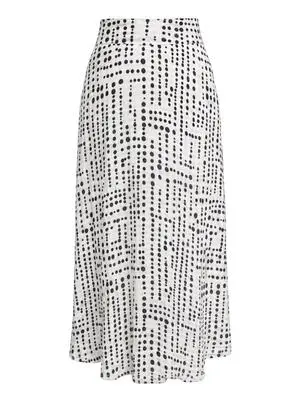 EXQUISE Exquise Abstract Dot Print Midi Skirt Grey/white