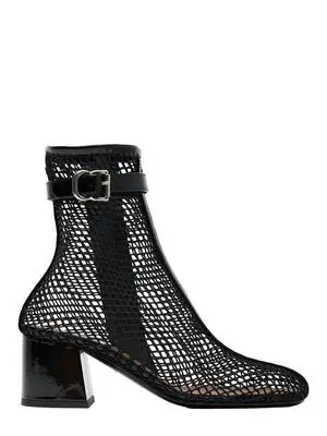 Alaïa Alaïa Patent Mesh 55 Ankle Boots Black