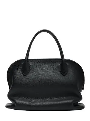 THE ROW Agnes 12 Leather Bag - Black