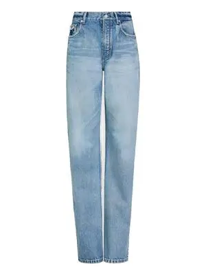 ALAÏA Alaïa Faded Blue Straight Leg Jeans