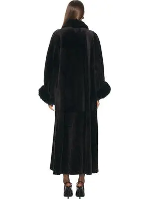 Nour Hammour Sima Grand Shearling Coat - Rich Brown