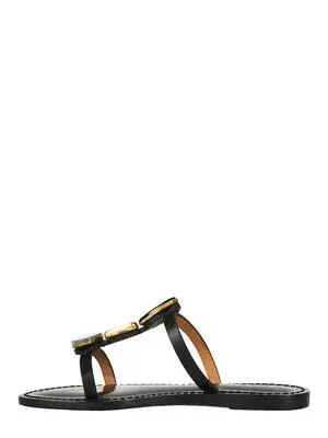 AMANU The Matobo Sandal With Malachite And Obsidian Embellishments - Black