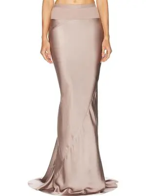 Rick Owens Slim Long Code Skirt - Rose