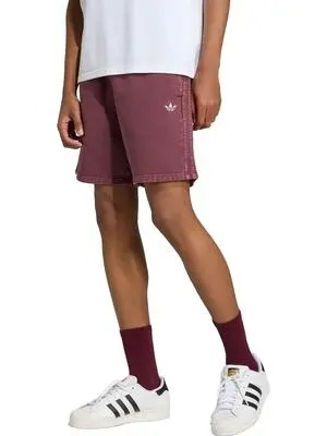 Adidas Trefoil Essentials Washed 7-inch Fleece Shorts Xs 7 - Maroon