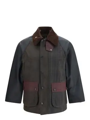Barbour Waxed Jacket With Patchwork Detailing - Multicolour