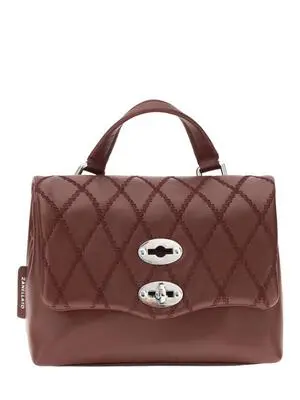 ZANELLATO Mini Postina Tramè Leather Top Handle Bag Red