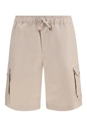 Brunello Cucinelli Cotton And Linen Blend Cargo Bermuda Shorts - Beige