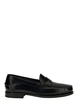 Santoni College A Novembre Patent Leather Loafers - Black