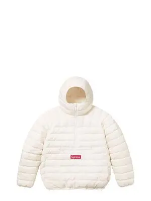 Supreme Supreme Micro Down Half Zip Hooded Pullover White/red