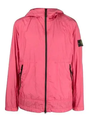 Stone Island Hooded Zip-up Jacket - Pink