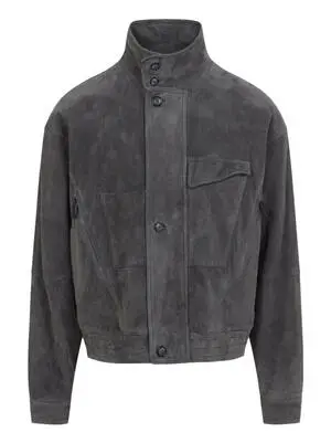 Giorgio Armani Suede Leather Jacket - Black