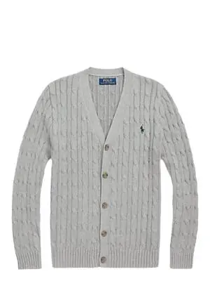 Polo Ralph Lauren Cable Knit V-neck Cardigan - Gray