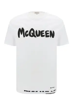 Alexander McQueen Logo Printed Crewneck T-shirt - White