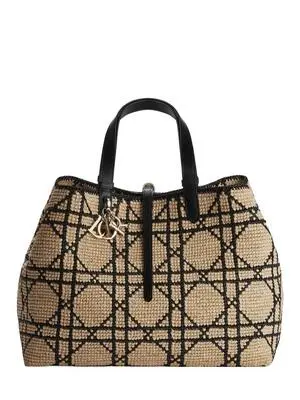 Dior Large Tuile De Jouy Raffia Tote Bag - Nude