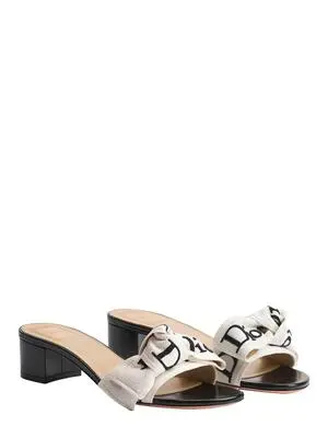Dior J'adior Heeled Slide Sandals - Black